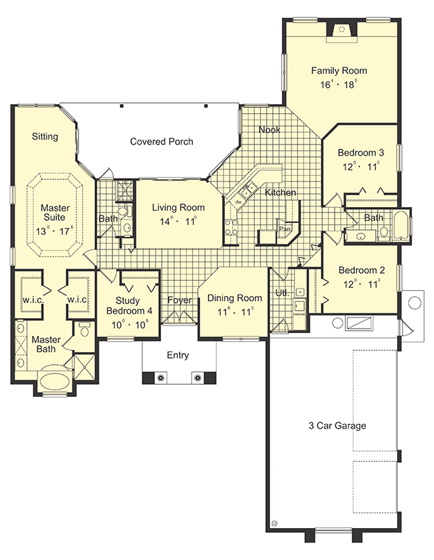 Home Plan Designs and Blueprints: Bedrooms: 4 Bathrooms: 3 Heated ...