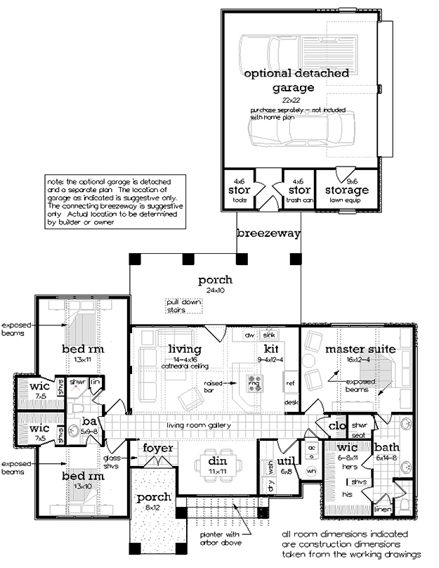 Home Plan Designs and Blueprints: Bedrooms: 3 Bathrooms: 2 Heated ...