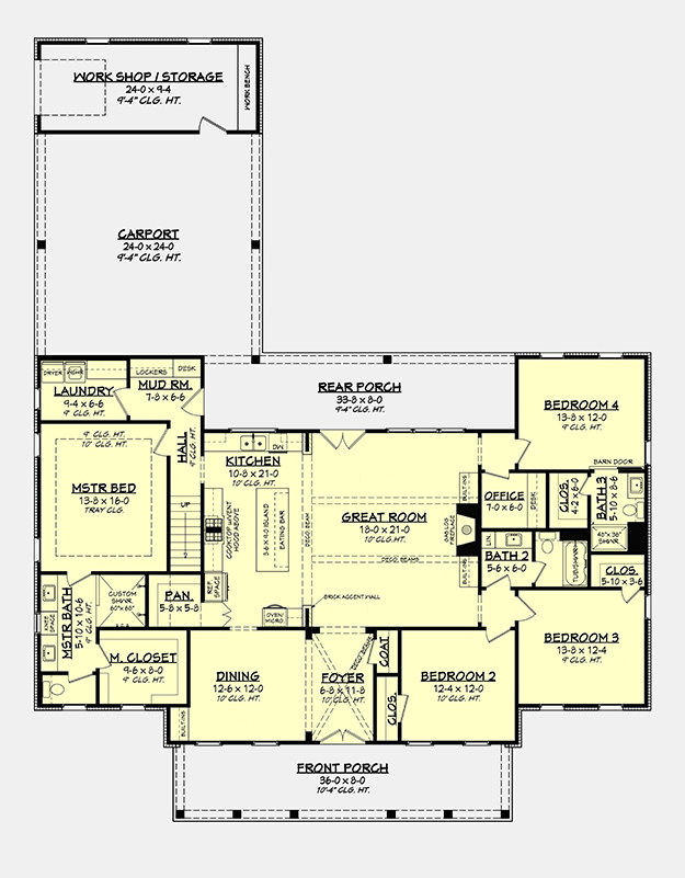 Home Plan Designs and Blueprints: Bedrooms: 4 Bathrooms: 3 Heated ...