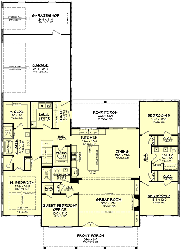 Home Plan Designs and Blueprints: Bedrooms: 4 Bathrooms: 3 Heated Square Feet: 2585 - Elite Home ...